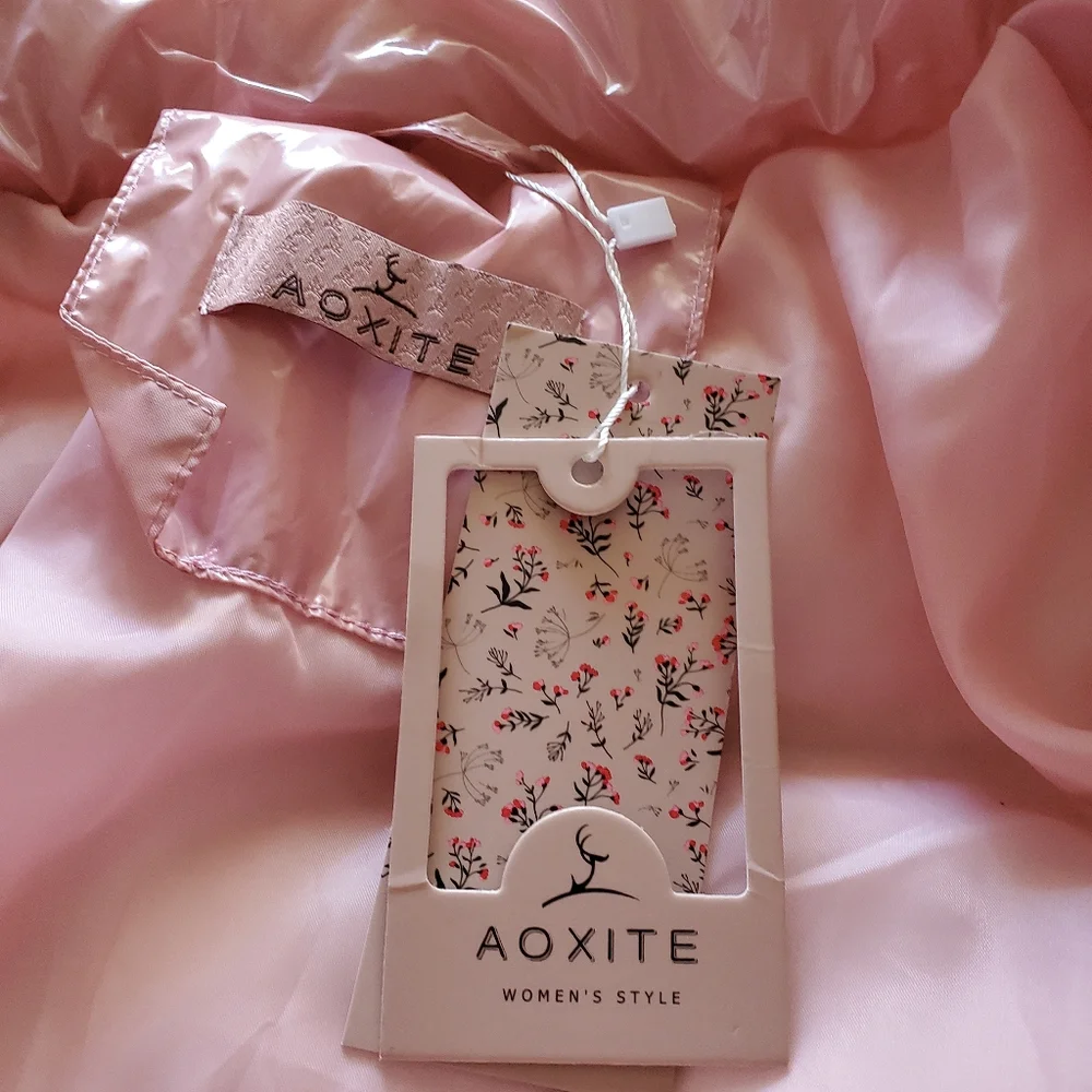 Aoxite | Jackets & Coats | Nwt Winter Padded Puffer Puffy Glossy Pink ...